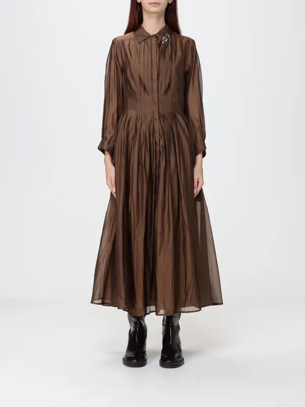 Max Mara Jewel-embroidered Silk Organza Midi Chemisier Dress