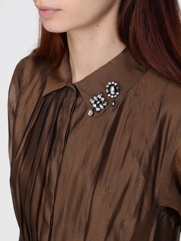 Max Mara Jewel-embroidered Silk Organza Midi Chemisier Dress