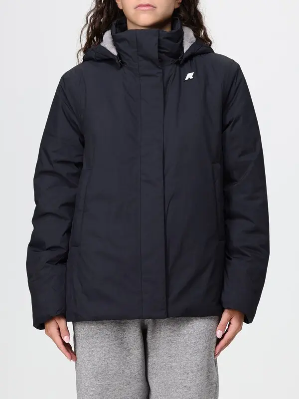 K-WAY Marlette Waterproof Short Jacket With Faux Fur Lining - Black