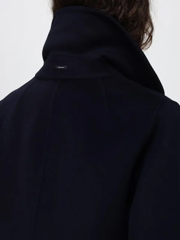 Max Mara Short Double-breasted Coat In Pure Virgin Wool With Flap Pockets