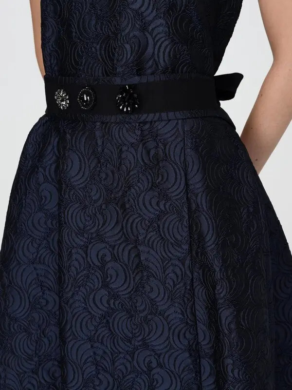 Max Mara Abstract Jacquard A-line Midi Dress For Ceremonies