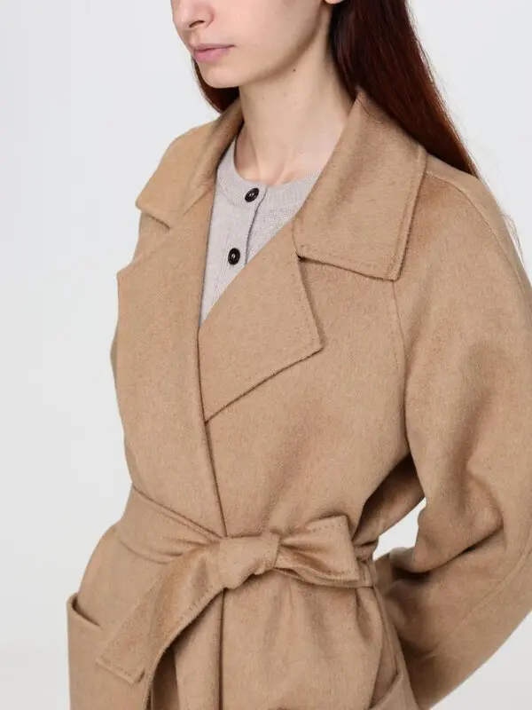 Max Mara Long Wool Robe Coat With Belt