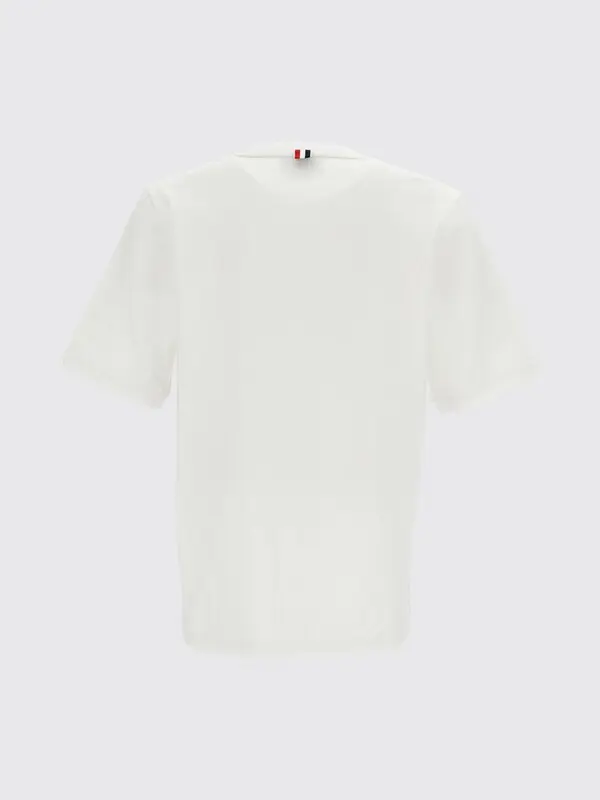 Thom Browne 4-bar Cotton T-shirt With Iconic Sleeve Motif