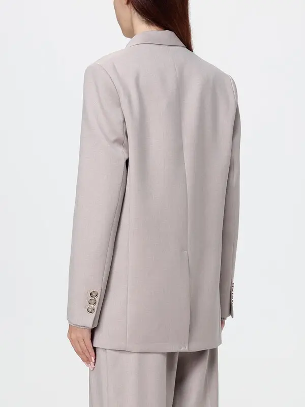 SIMONA CORSELLINI Single-breasted Cotton-blend Blazer With Peak Lapels - Beige