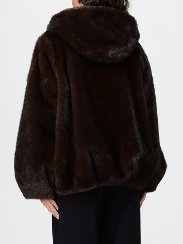 SIMONA CORSELLINI Short Hooded Faux-fur Jacket
