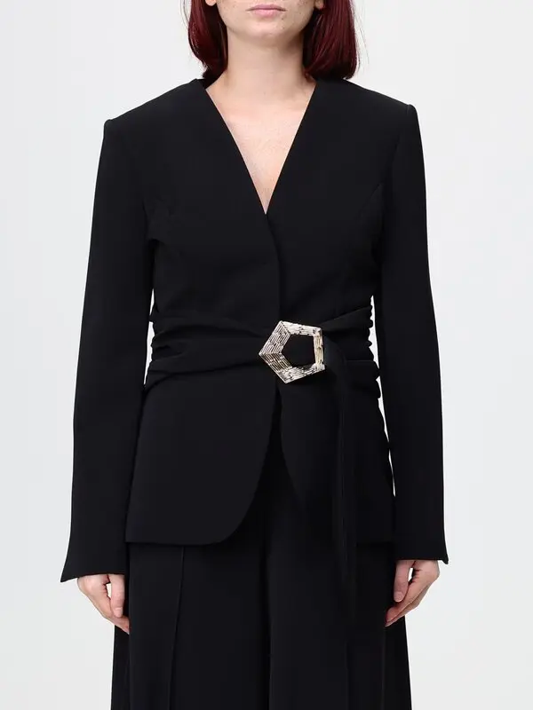 SIMONA CORSELLINI Single-breasted Crêpe Blazer With Adjustable Waist Belt
