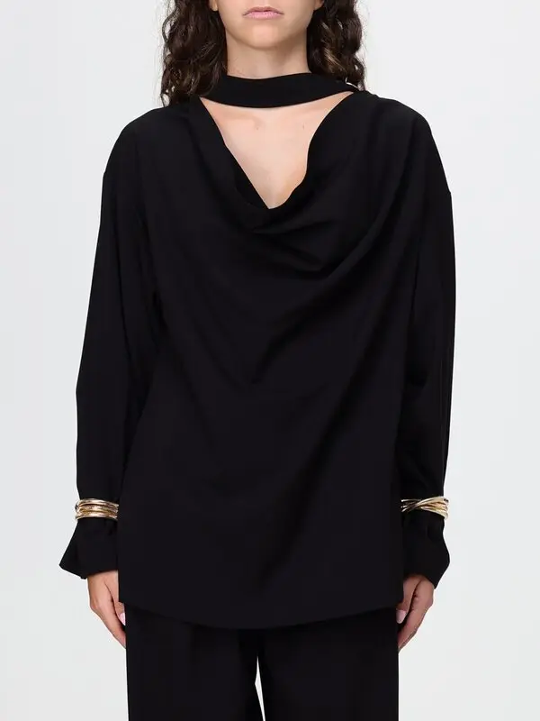 SIMONA CORSELLINI Draped Cowl Neck Sweater