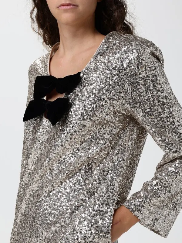 SIMONA CORSELLINI Sequin-embellished Sheath Mini Dress With Bow