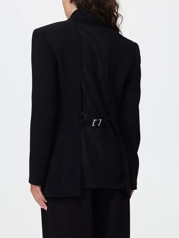 SIMONA CORSELLINI Tuxedo Blazer With Satin Shawl Collar And Lace Details