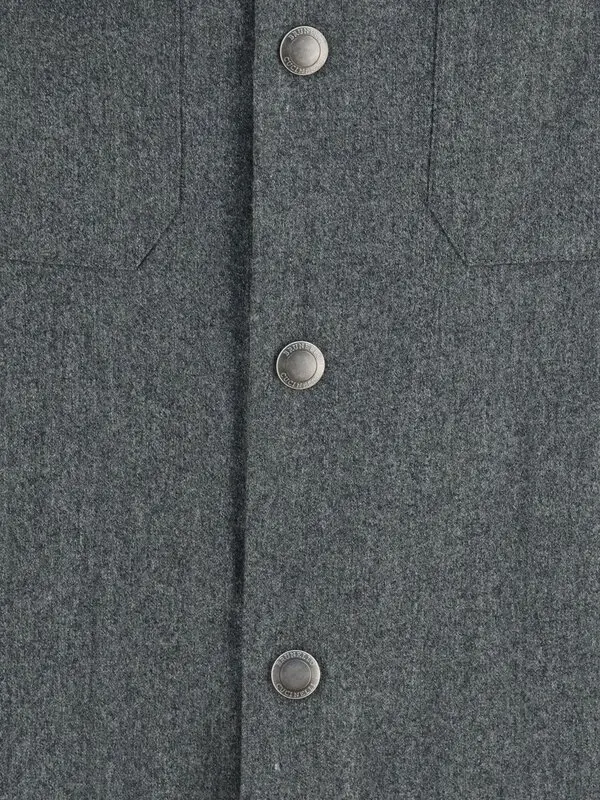 Brunello Cucinelli Wool Shirt Jacket With Patch Pockets And Button Closure - Green