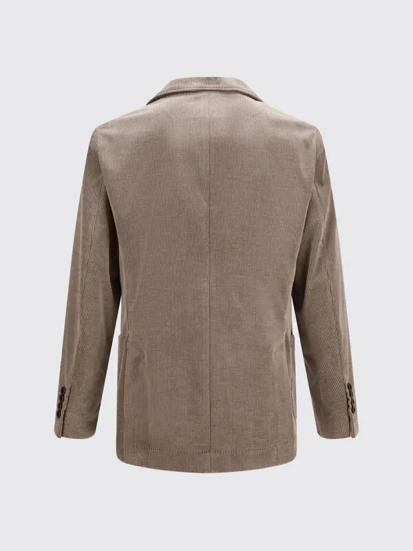 Brunello Cucinelli Double-breasted Corduroy Velvet Blazer With Lapels