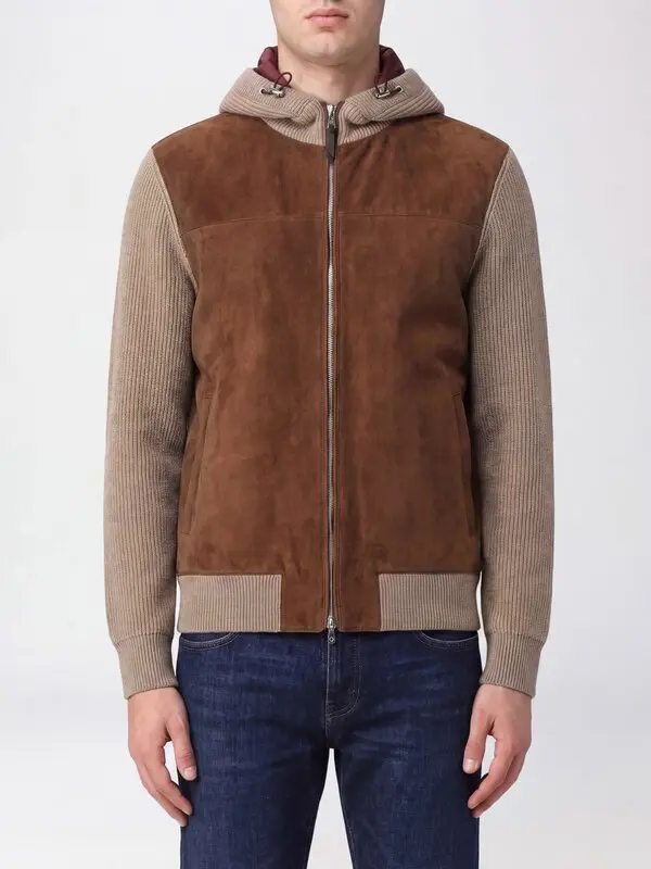 Brunello Cucinelli Suede And Cashmere Hooded Bomber Jacket - Brown