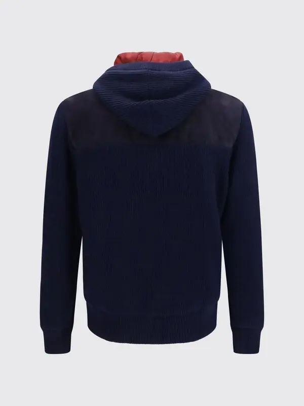 Brunello Cucinelli Suede And Cashmere Hooded Bomber Jacket - Navy