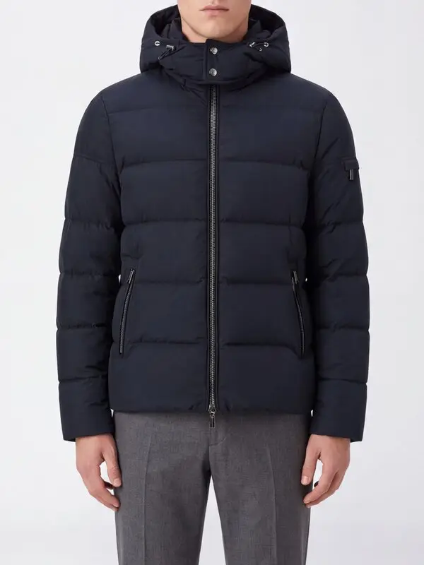 MOORER Brett Water-repellent Wool And Cashmere Down Jacket With Removable Hood - Blue