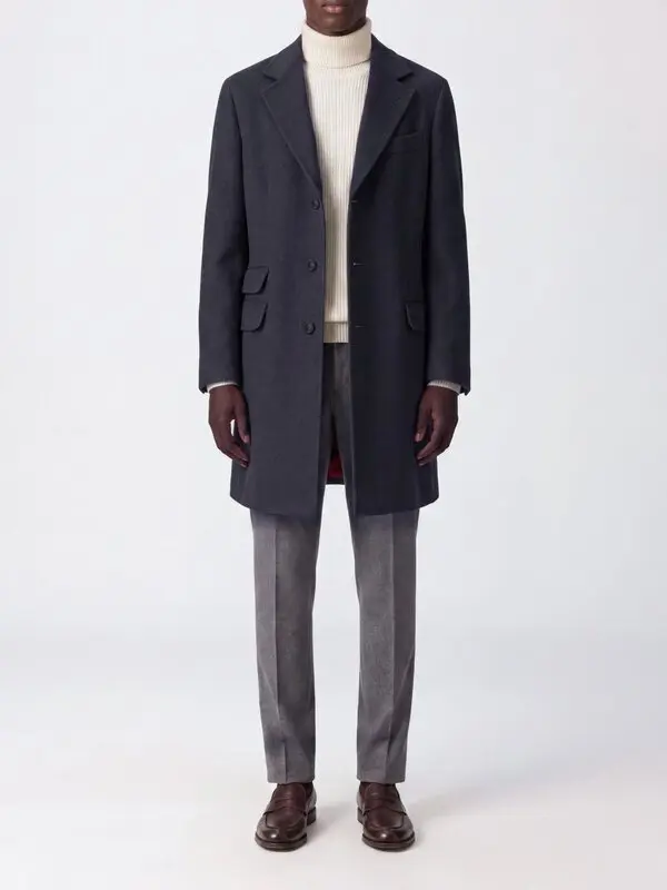 Brunello Cucinelli Single-breasted Pure Cashmere Coat With Notch Lapels