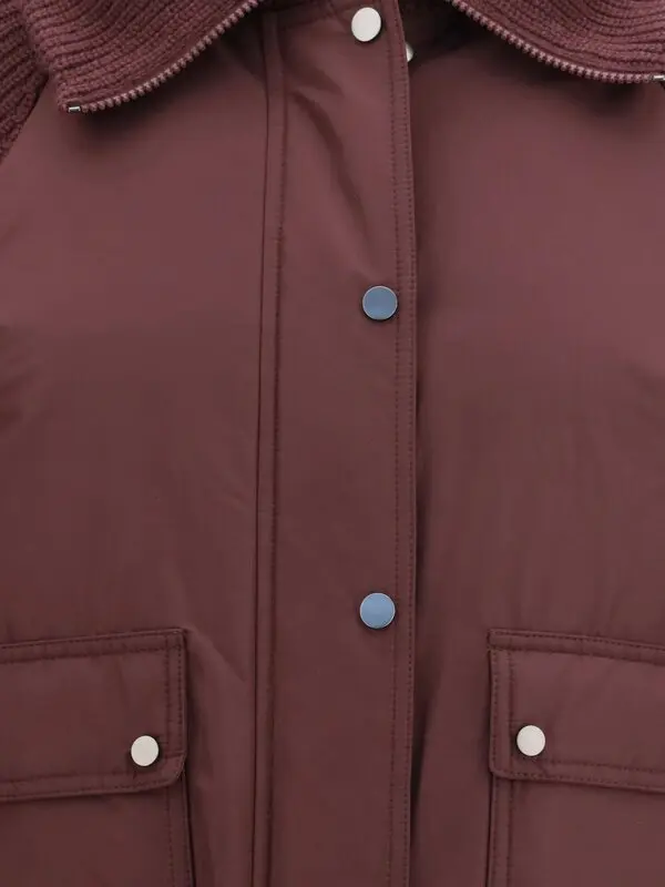 Brunello Cucinelli Padded Wool-knit Cardigan With Patch Pockets - Brown