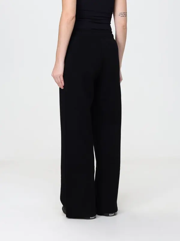 Polo Ralph Lauren Wide Leg High-waisted Jogging Trousers In Cotton - Black