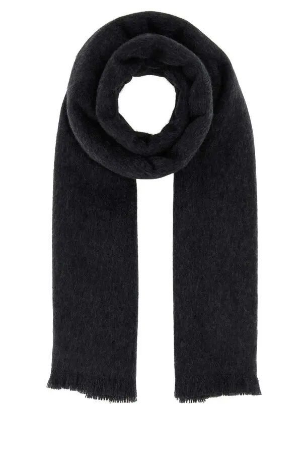 THE ROW Charcoal Cashmere Ingo Scarf - Grey