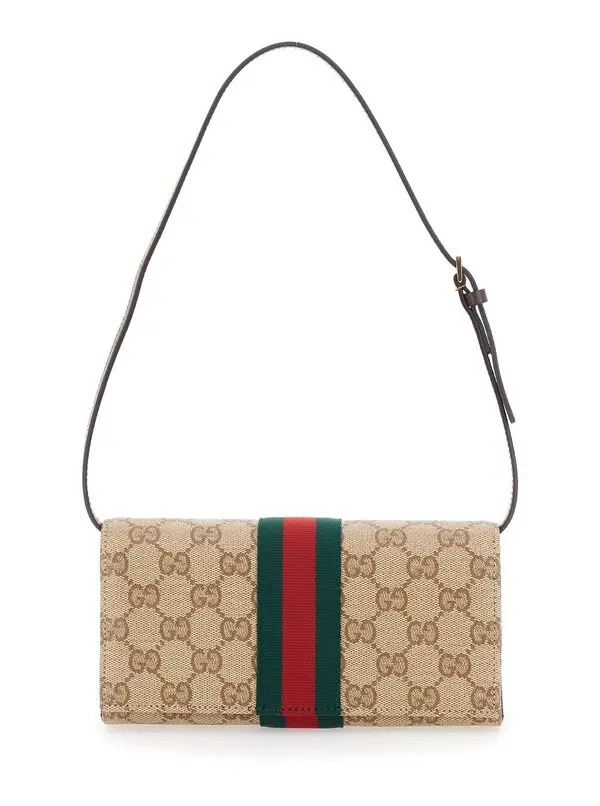 Gucci Gg Coated Canvas Cross Body Bag - Beige