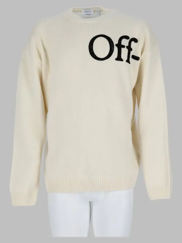 Off-White Wool-blend Sweater - Ivory