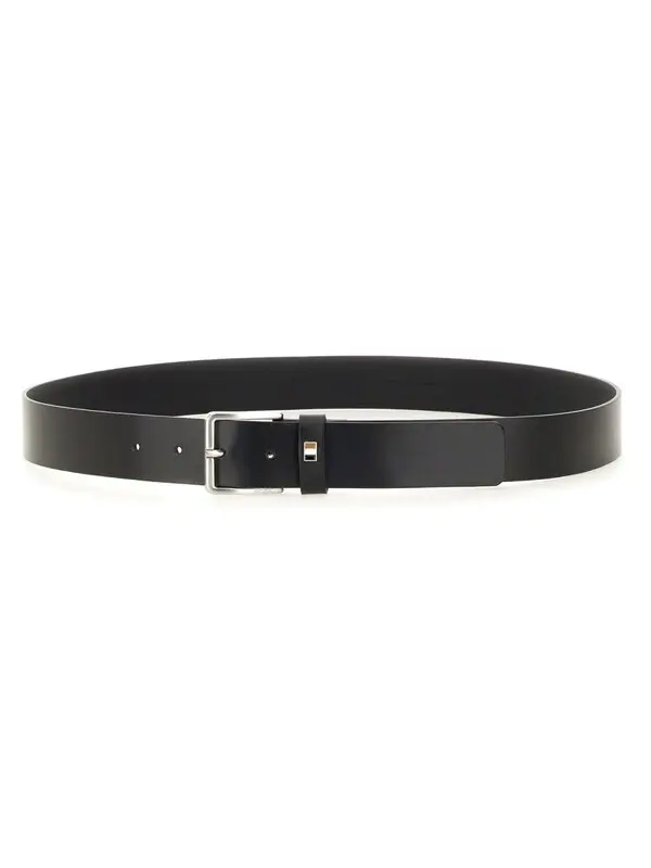 BOSS Leather Logo Belt For
