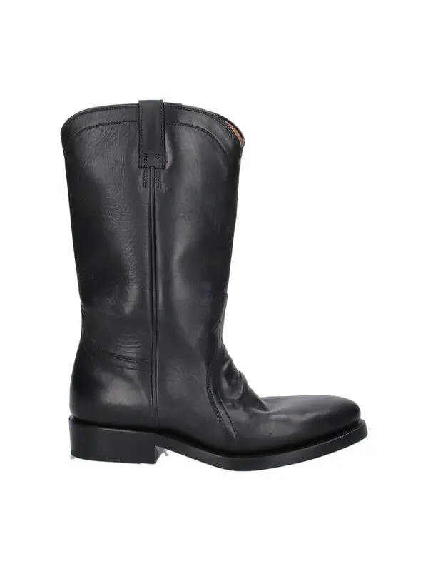 JIL SANDER Leather Pull-on Boots - Black