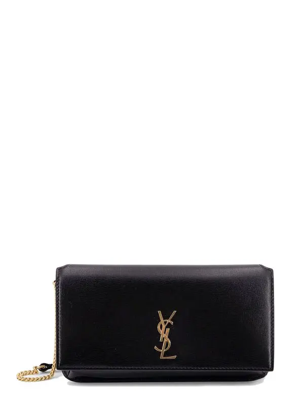 Saint Laurent Mini Leather Crossbody Bag With Gold-tone Hardware - Nero