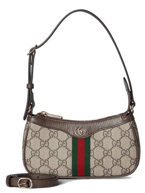Gucci Mini Gg Monogram Fabric Crossbody Bag Height 11 Cm; Width 19.5 Cm - Beige