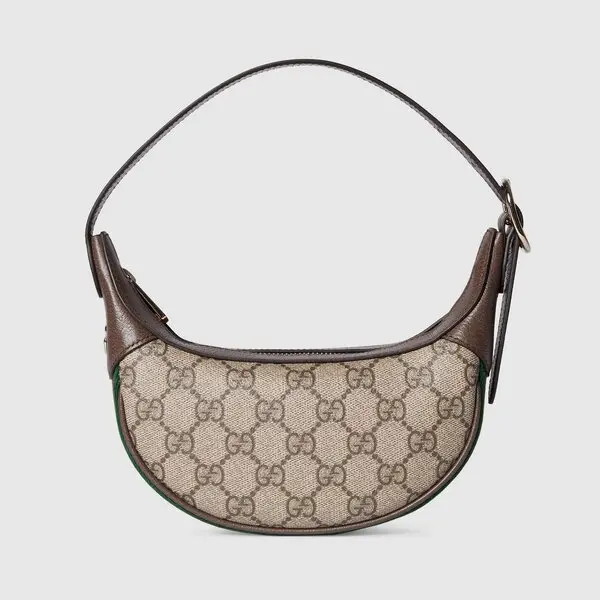 Gucci Monogram Mini Handbag With Double G - Beige
