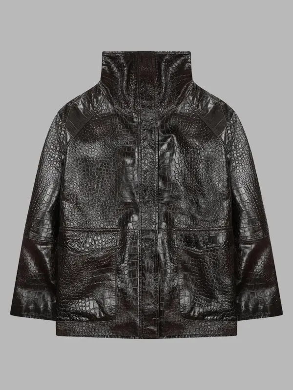ALYSI Leather Jacket - Dark Brown