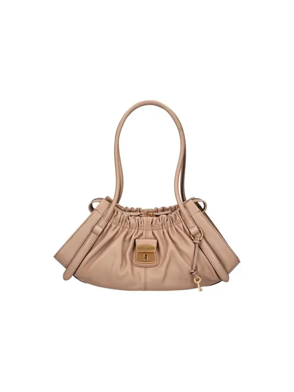 Marc Jacobs Ruched Leather Shoulder Bag - Brown