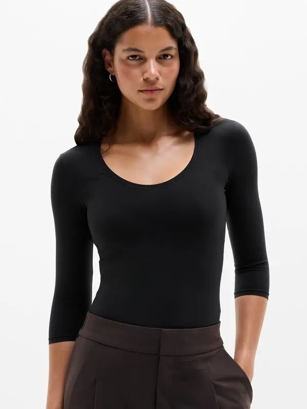 Athleta Bodymove Scoop Midi Sleeve Tee - Black