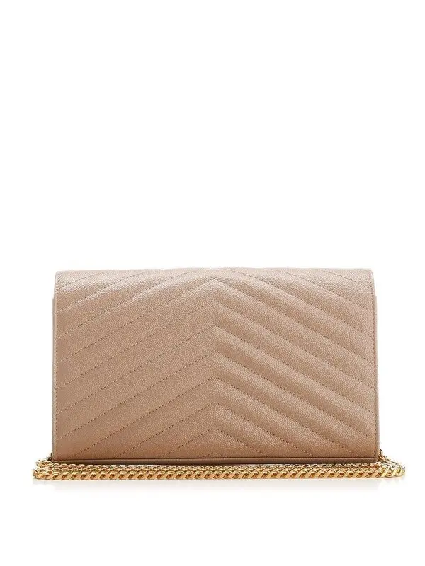 Saint Laurent Cassandre Wallet On Chain - Black
