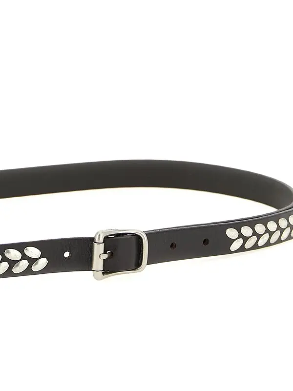 LEMAIRE Almond Stud' Belt - Brown
