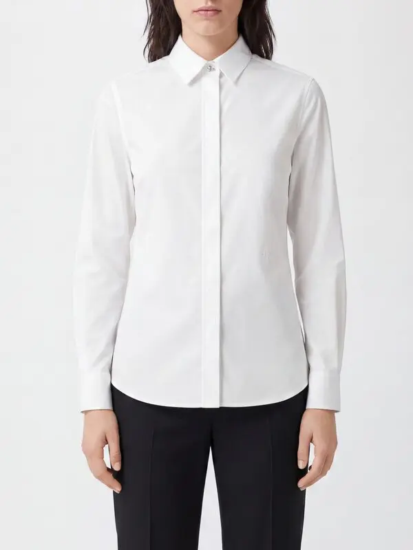 Burberry Slim Fit Cotton Poplin Shirt With Concealed Placket