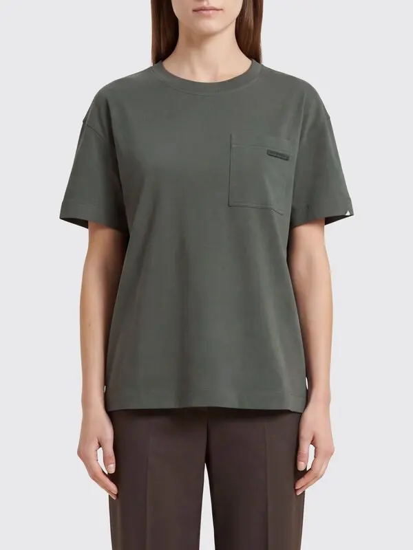 Brunello Cucinelli Cotton Crewneck T-shirt With Monili Embellishment - Green