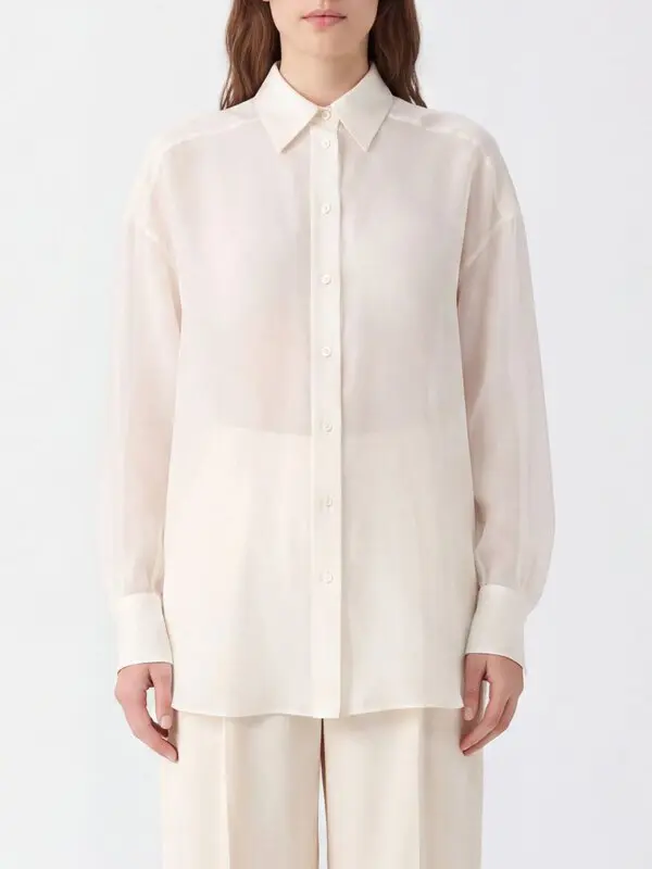 Brunello Cucinelli Relaxed Fit Pure Silk Shirt With French Collar