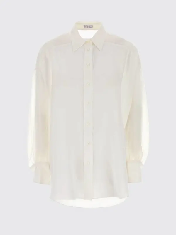 Brunello Cucinelli Relaxed Fit Pure Silk Shirt With French Collar
