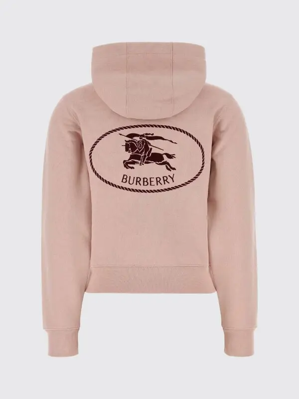 Burberry Embroidered Ekd Cotton Zip-up Hoodie - Beige