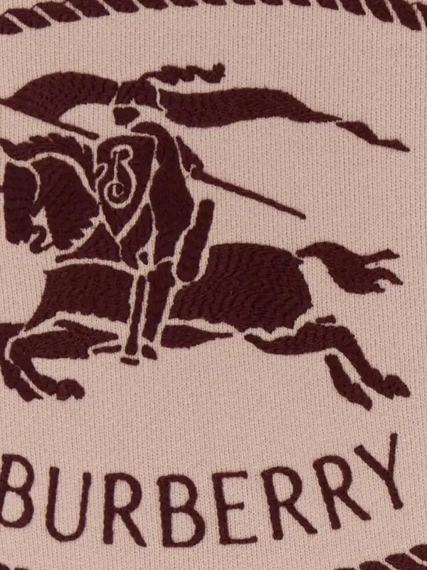 Burberry Embroidered Ekd Cotton Zip-up Hoodie - Pink