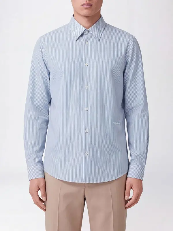 Burberry Striped Cotton Long-sleeved French Collar Shirt