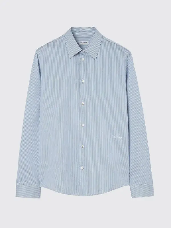 Burberry Striped Cotton Long-sleeved French Collar Shirt