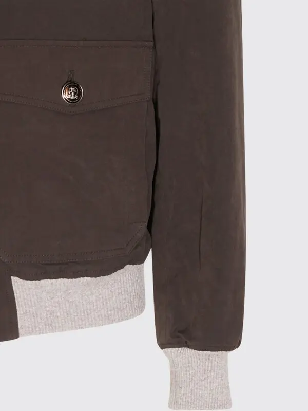 Brunello Cucinelli Suede Bomber Jacket With Shearling Collar And Padding