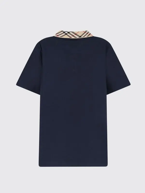 Burberry Short-sleeved Cotton Polo Shirt With Check Pattern Collar