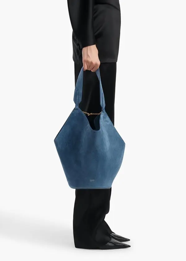 Khaite Small Lotus Tote In Suede