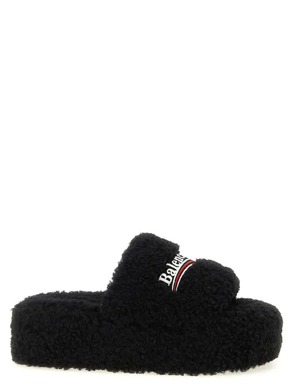 Balenciaga Furry Platform' Slides