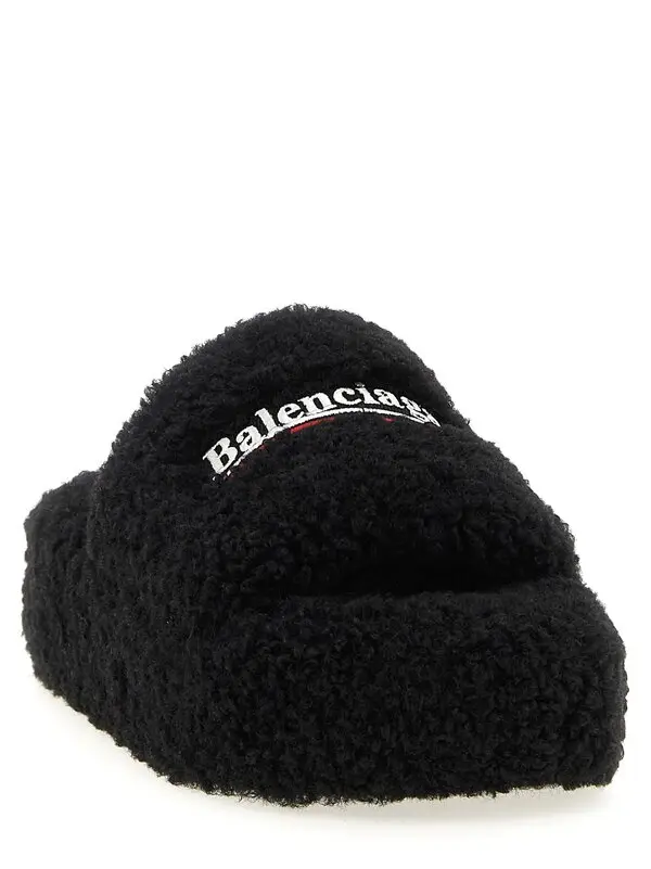 Balenciaga Furry Platform Slides
