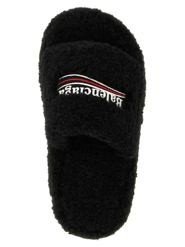 Balenciaga Furry Platform Slides