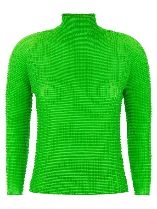 Issey Miyake Wooly Pleats-68 Blouse - Green