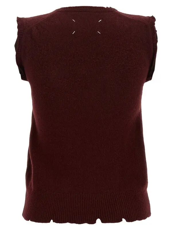 MAISON MARGIELA Distressed Virgin Wool Vest - Multicolor